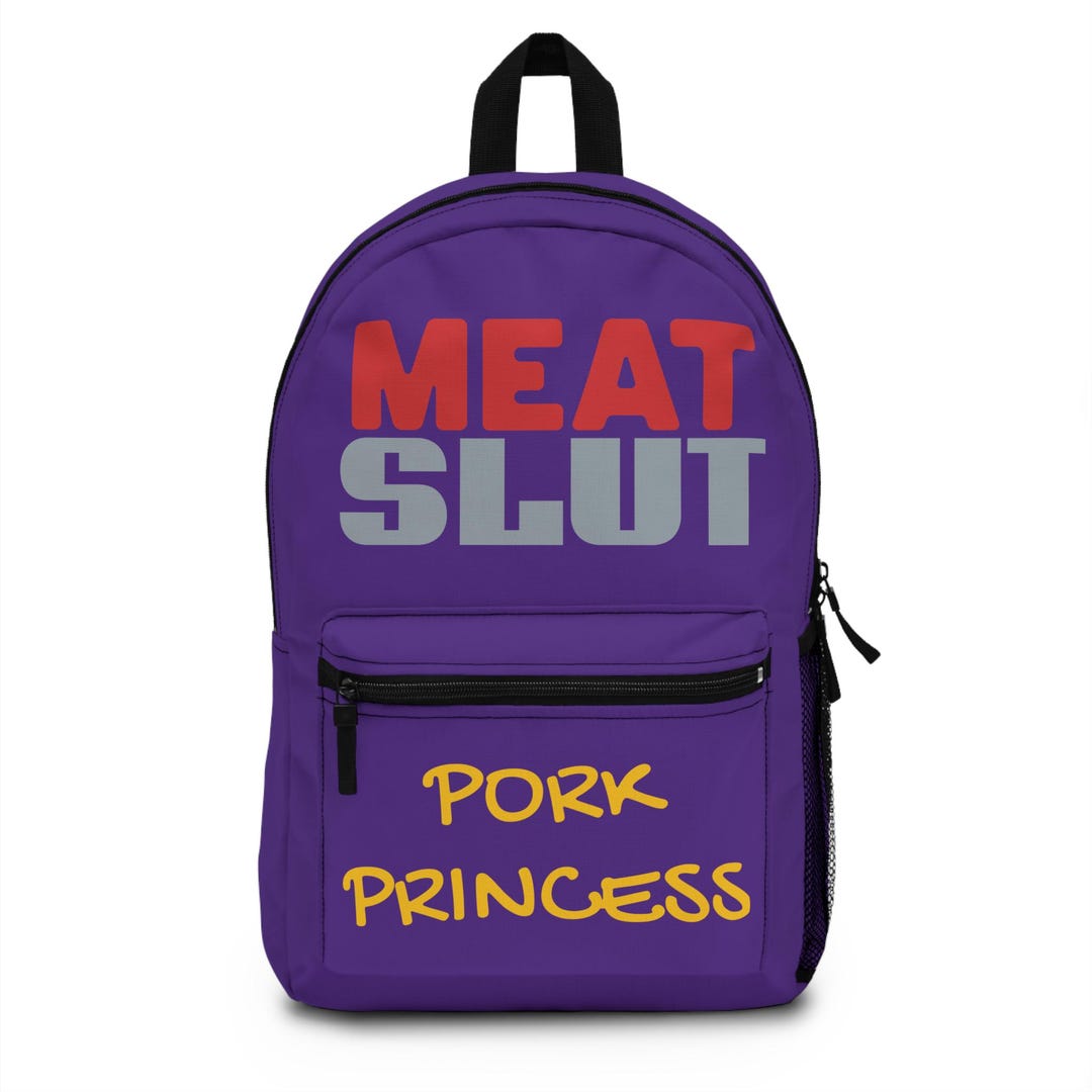 MEAT SLUT Purple Custom Backpack | Carnivore Lifestyle Lit Casual Gym ...