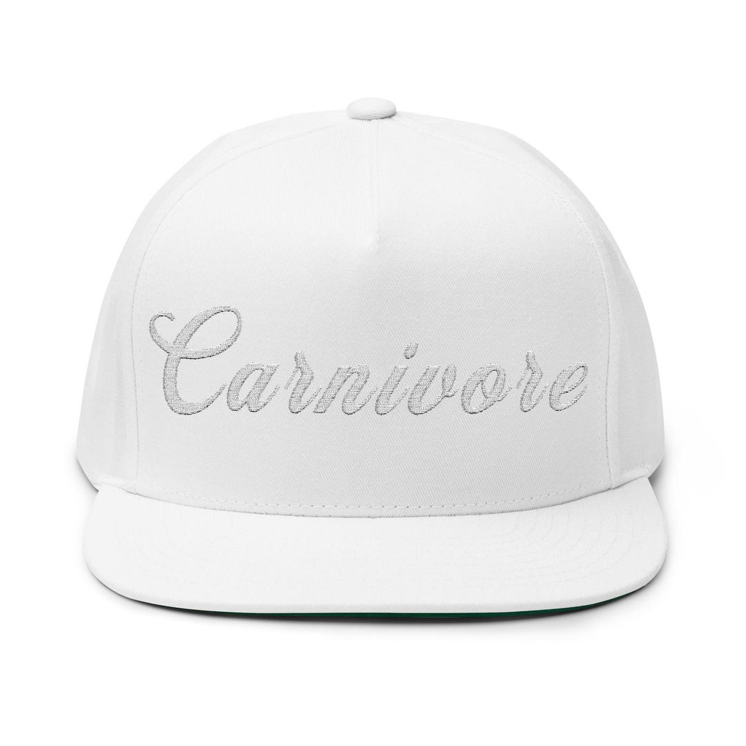 CARNIVORE Embroidered Flat Bill Cap | Cool Meat Lovers Hat, Grillers ...