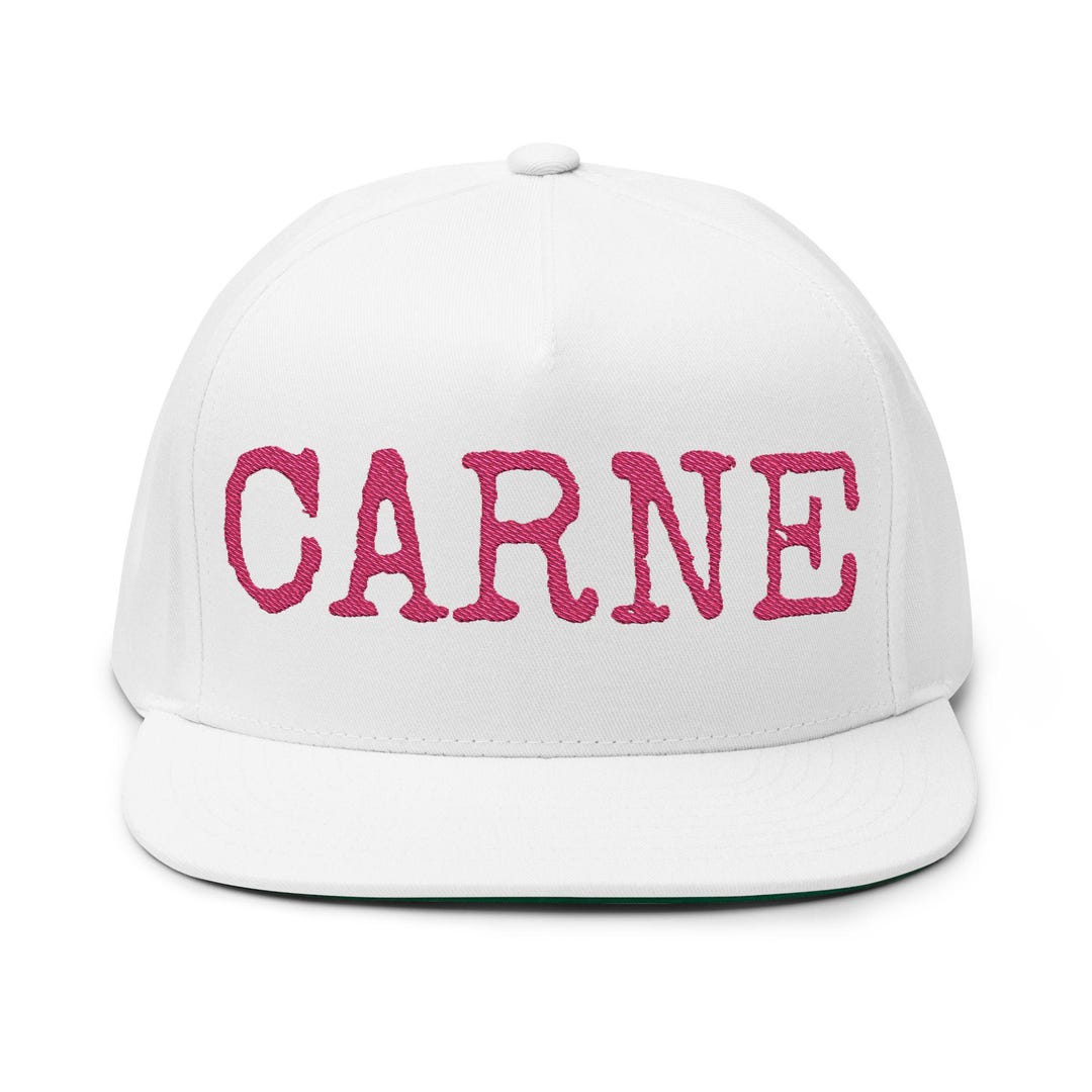 Carnivore "carne" Embroidered Flat Bill Cap | Cool Meat Lovers Hat ...