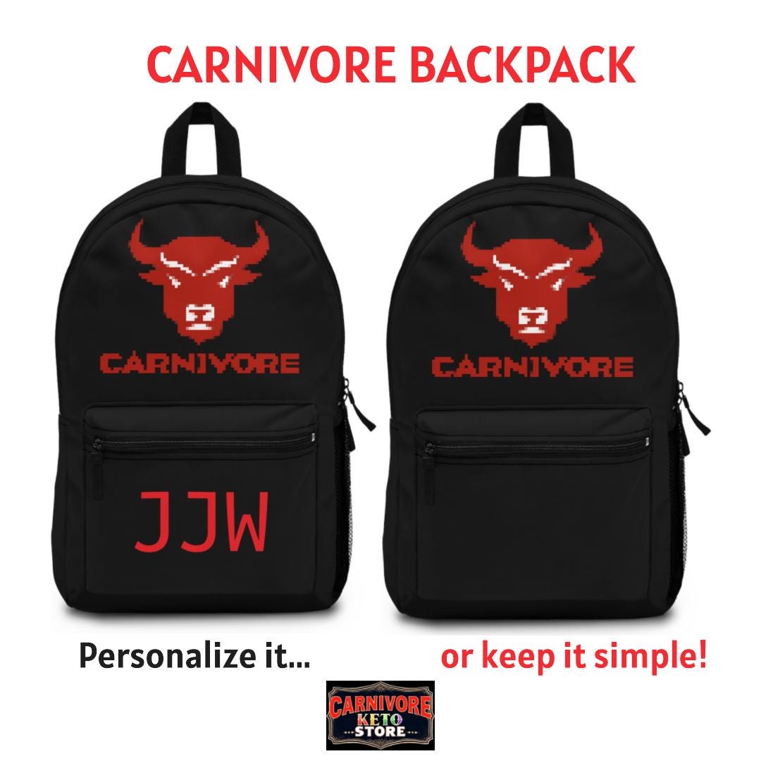 CARNIVORE Red Pixelated Steer Custom Backpack | Carnivore Lifestyle Lit ...