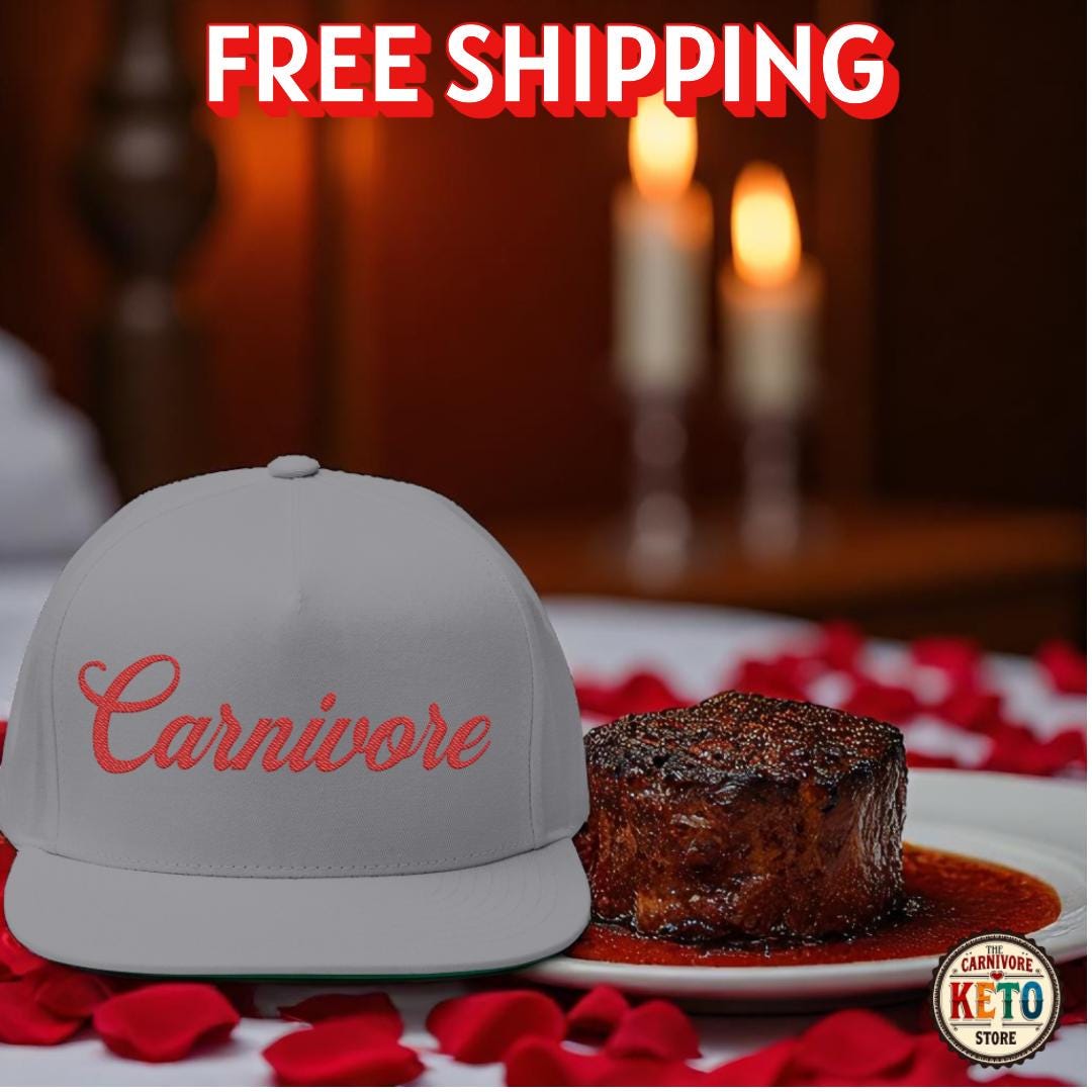 CARNIVORE Embroidered Flat Bill Cap | Cool Meat Lovers Hat, Grillers ...