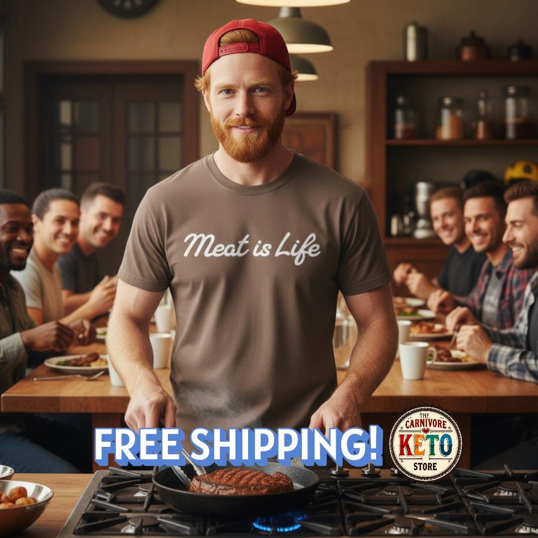 Carnivore "meat is Life" T-shirt | Fun Keto Diet Lifestyle Casual ...