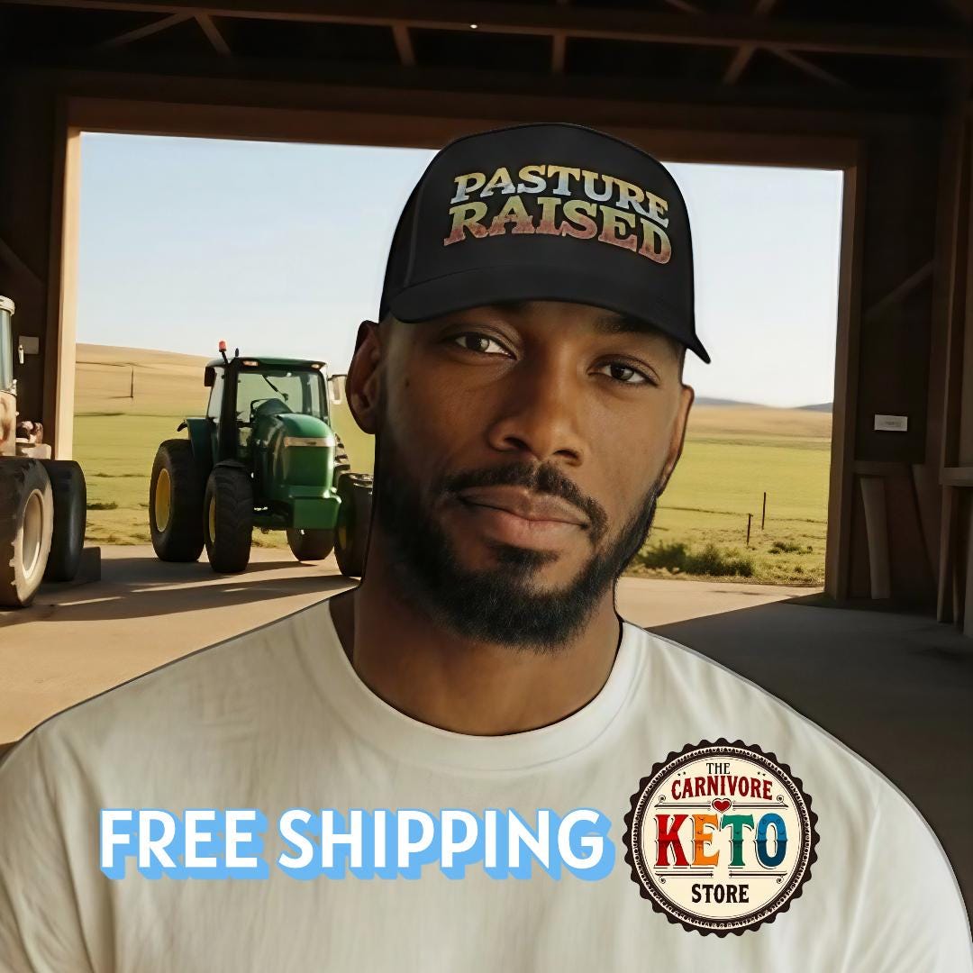 PASTURE RAISED Embroidered Trucker Hat | Country Lifestyle Carnivore ...