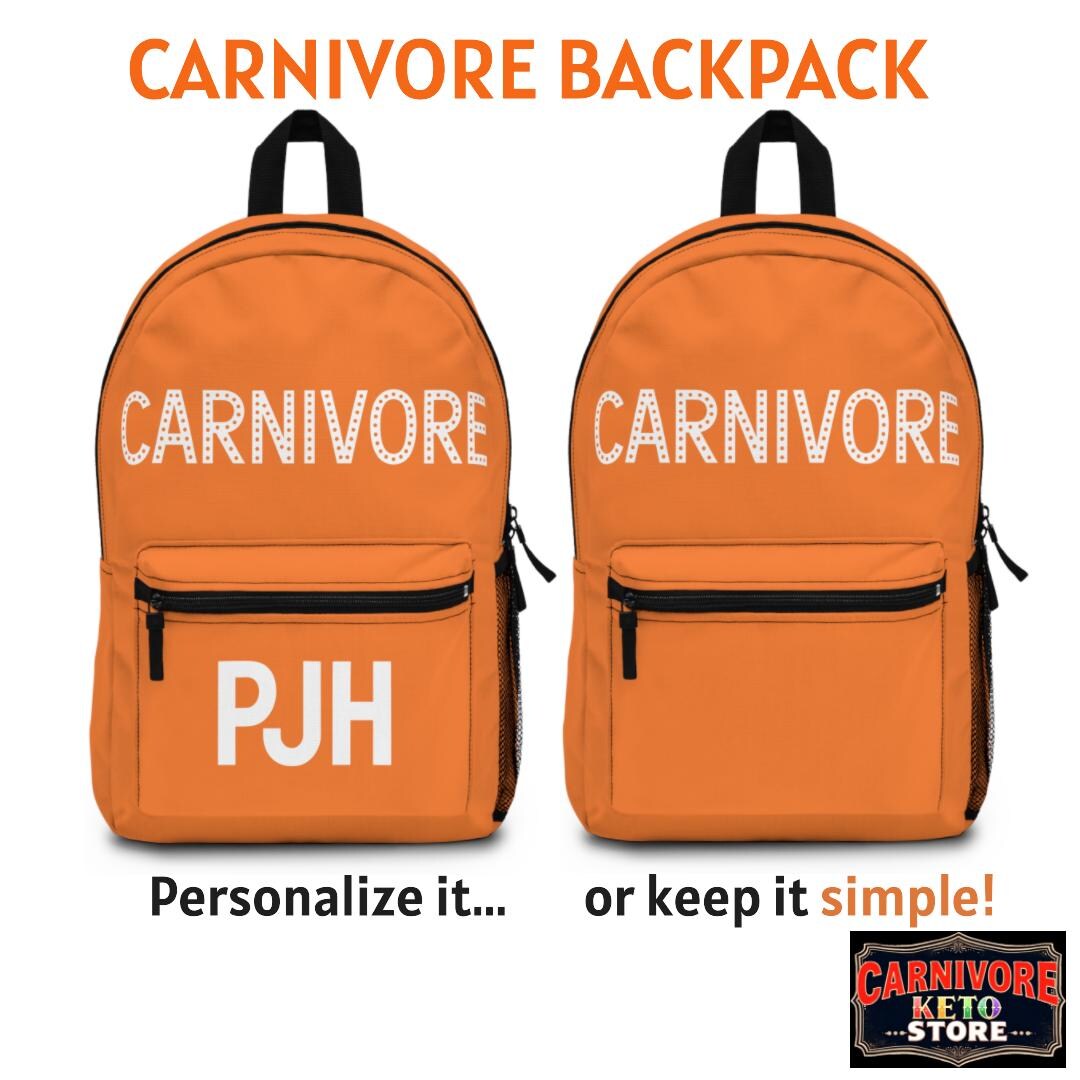 ORANGE CARNIVORE Custom Backpack | Carnivore Lifestyle Lit Casual Gym ...