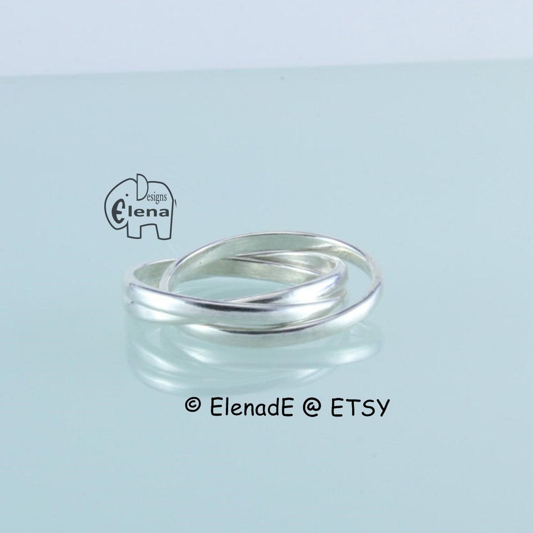 Sterling Silver Triple Rolling Ring 3x2mm Elenade - Etsy