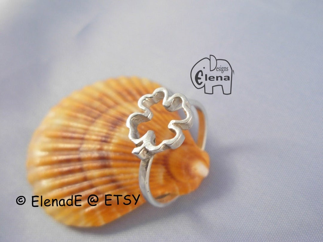 Sterling Silver Four Leaf Clover Ring-st Patricks Ring- Elenade - Etsy