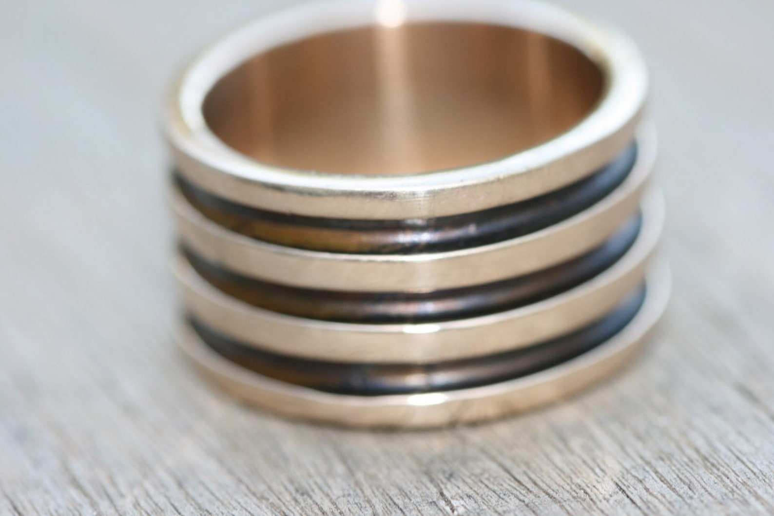 Wide Solid Bronze Ring Wedding Band Handmade Bronze Band - Etsy