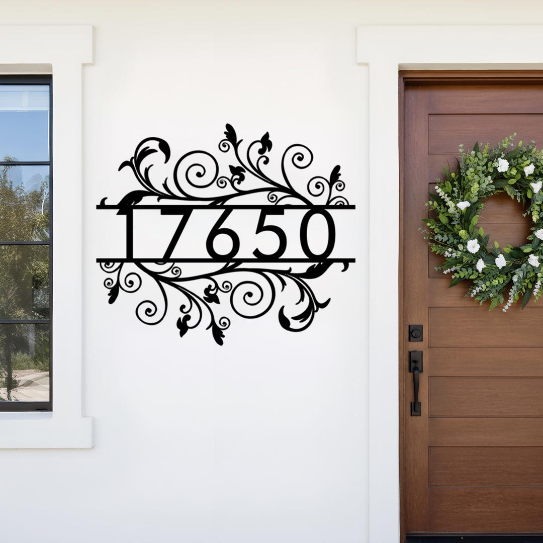 House Number Sign Personalised Metal Address Sign With Street Name ...