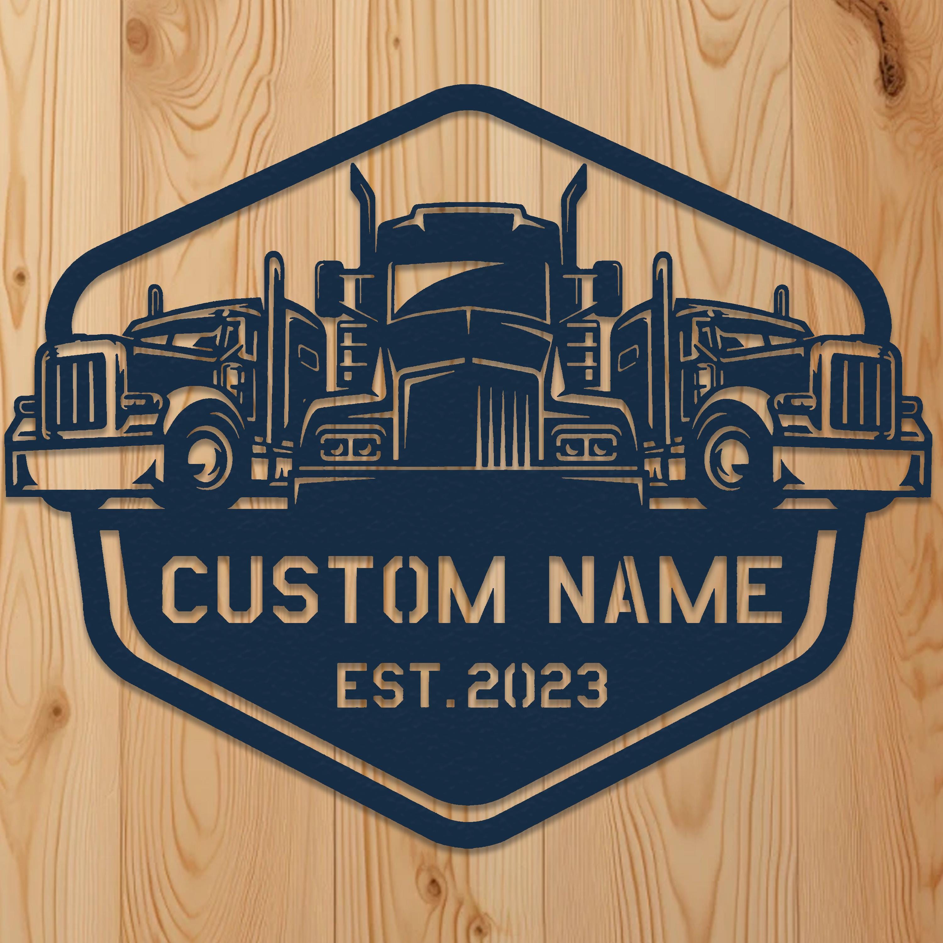 Custom Semi Truck Metal Wall Sign | Personalized Truck Driver Name ...