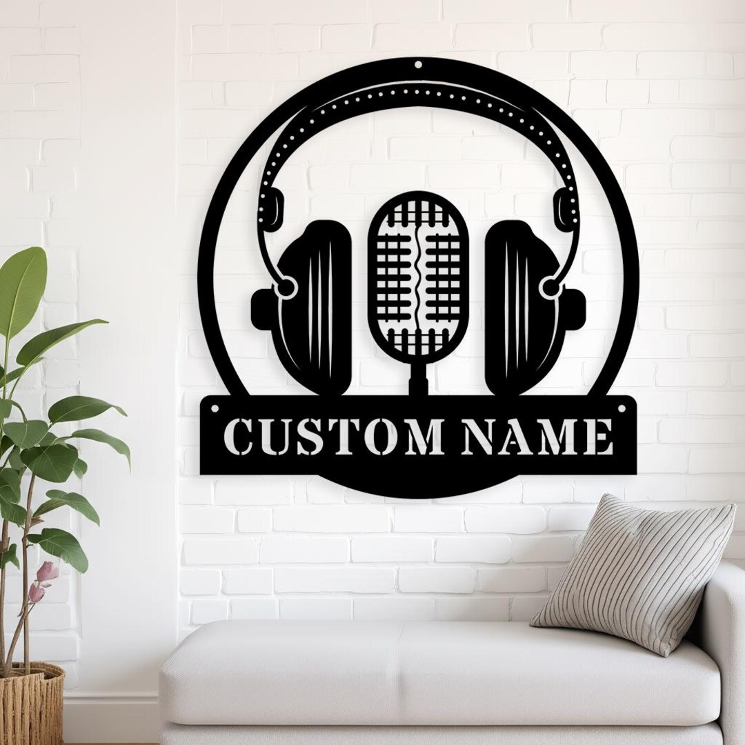Personalized Music Audio Studio Metal Sign Wall Art Custom Microphone ...