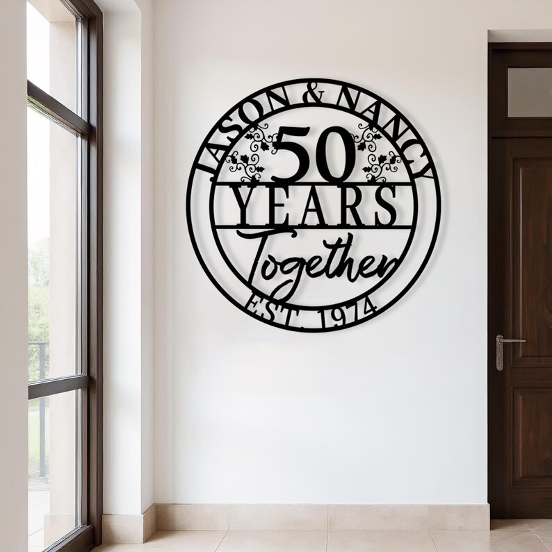 Custom 50th Anniversary Sign | Golden Anniversary Sign | 50th ...