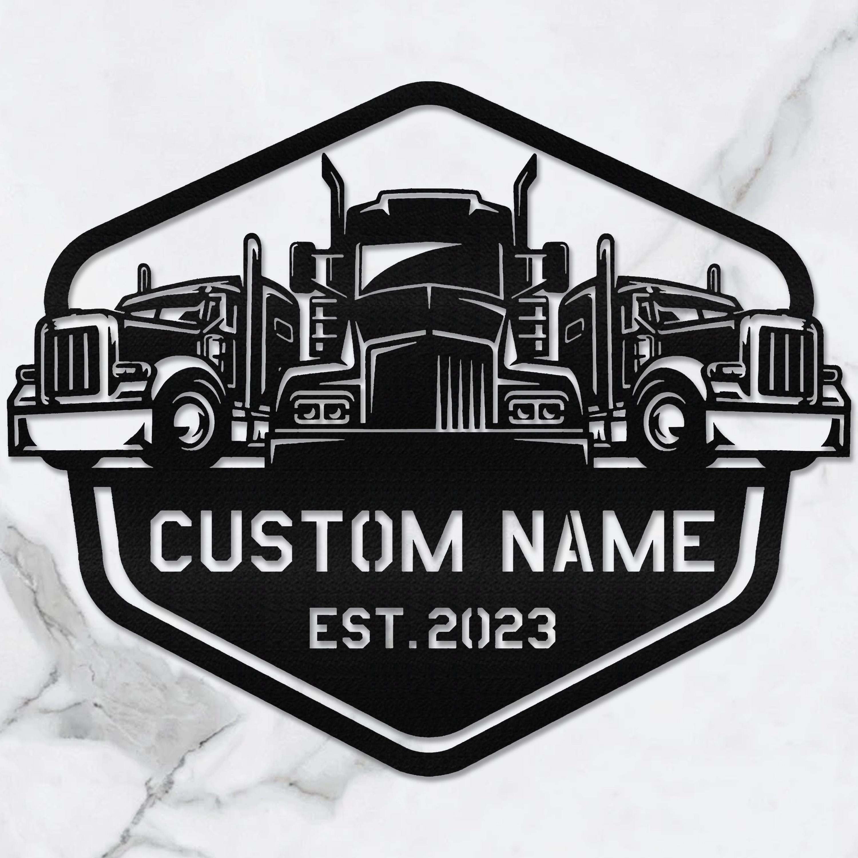 Custom Semi Truck Metal Wall Sign | Personalized Truck Driver Name ...