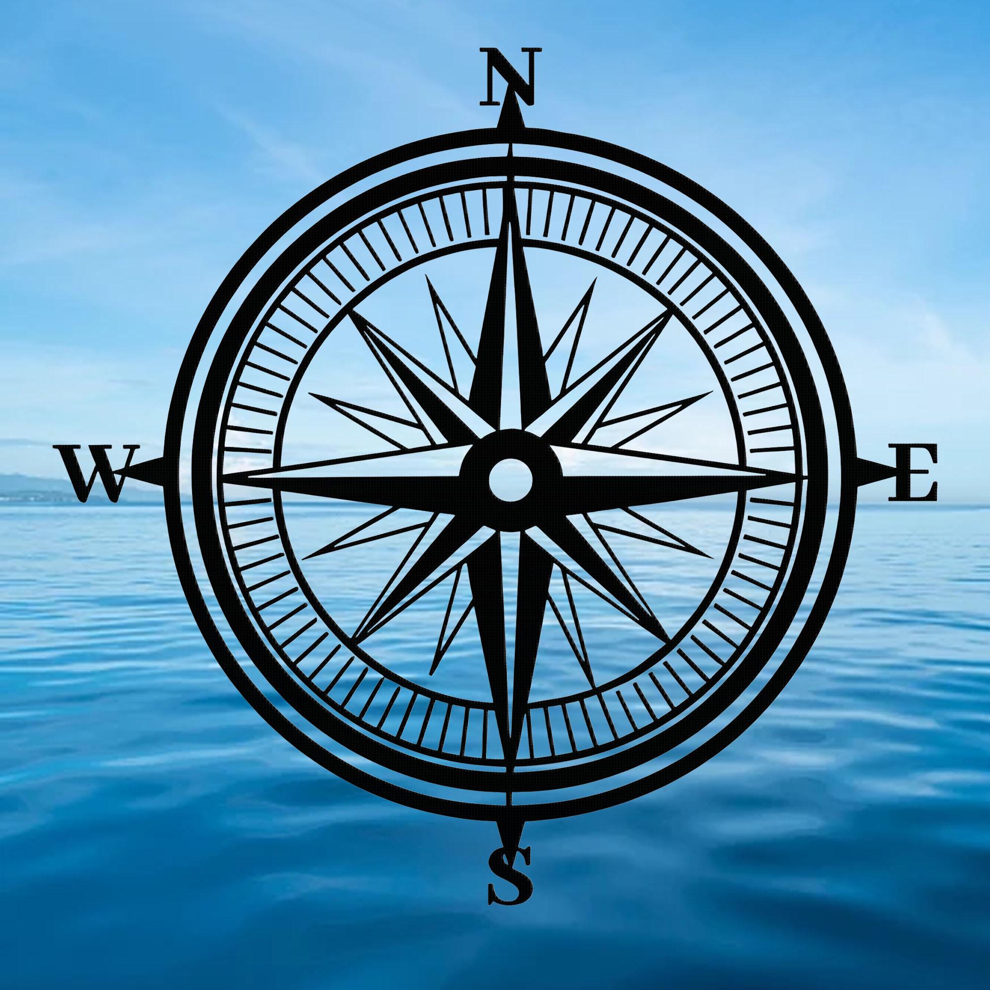 Custom Compass Metal Sign | Personalized Coordinates Compass Plaque ...