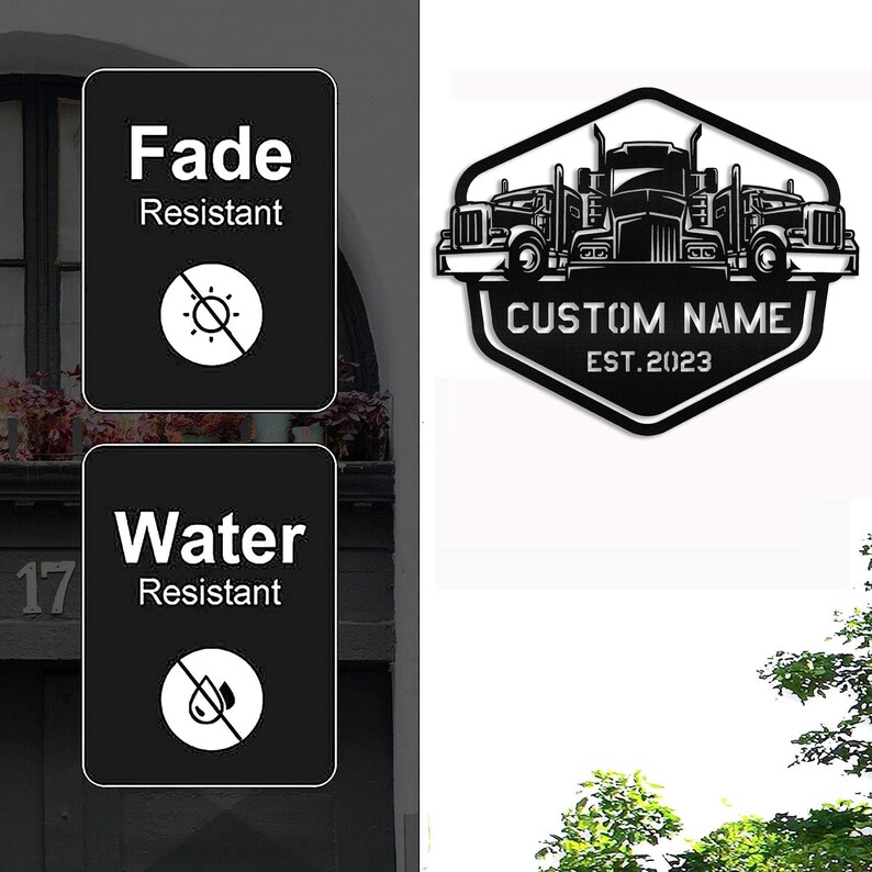 Custom Semi Truck Metal Wall Sign | Personalized Truck Driver Name ...
