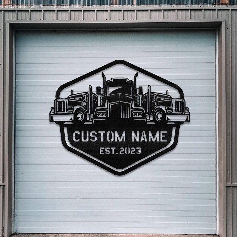Custom Semi Truck Metal Wall Sign | Personalized Truck Driver Name ...