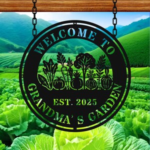 Custom Metal Vegetable Garden Sign: Personalized Farm Hanging Plaque ...