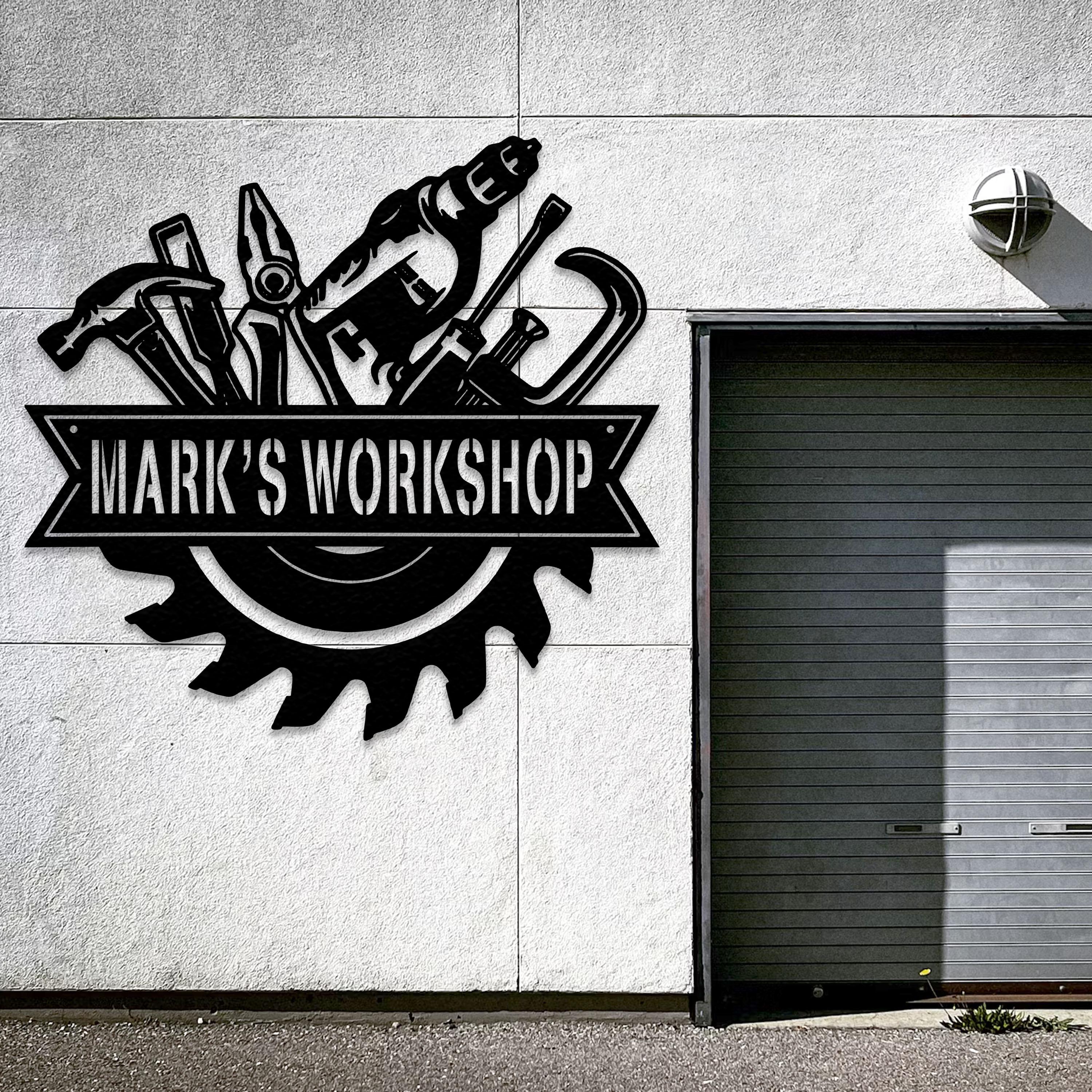 Custom Garage Metal Sign: Personalized Steel Workshop Decor, Repairman ...
