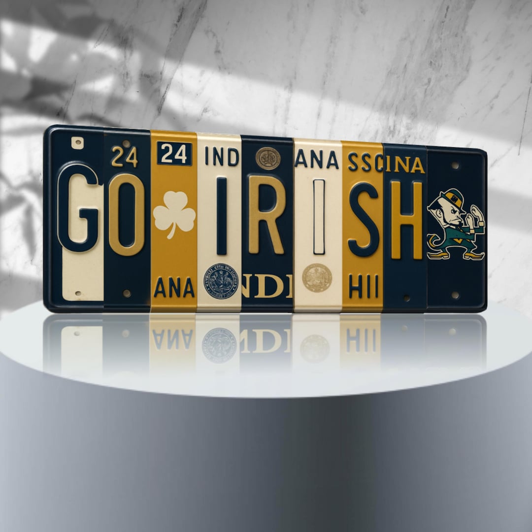 Go Irish License Plate Sign – Notre Dame Fighting Irish Metal Wall Art ...