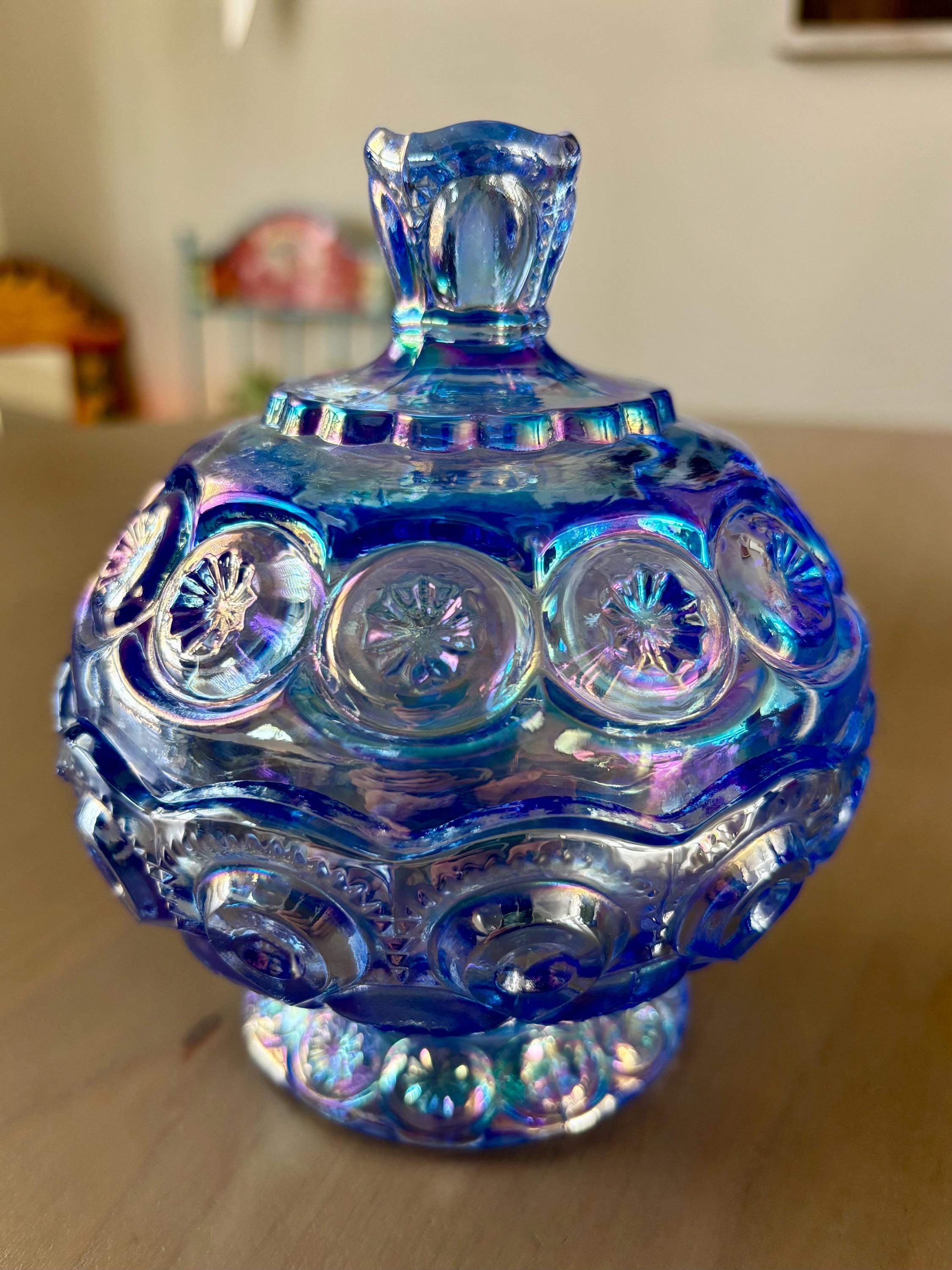 Vintage Weishar Indigo Moon and Stars Candy Dish - Etsy
