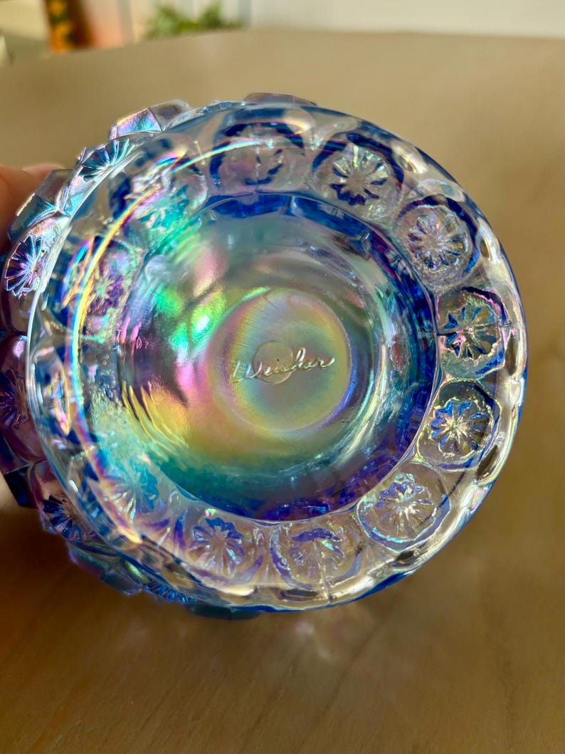 Vintage Weishar Indigo Moon and Stars Candy Dish - Etsy