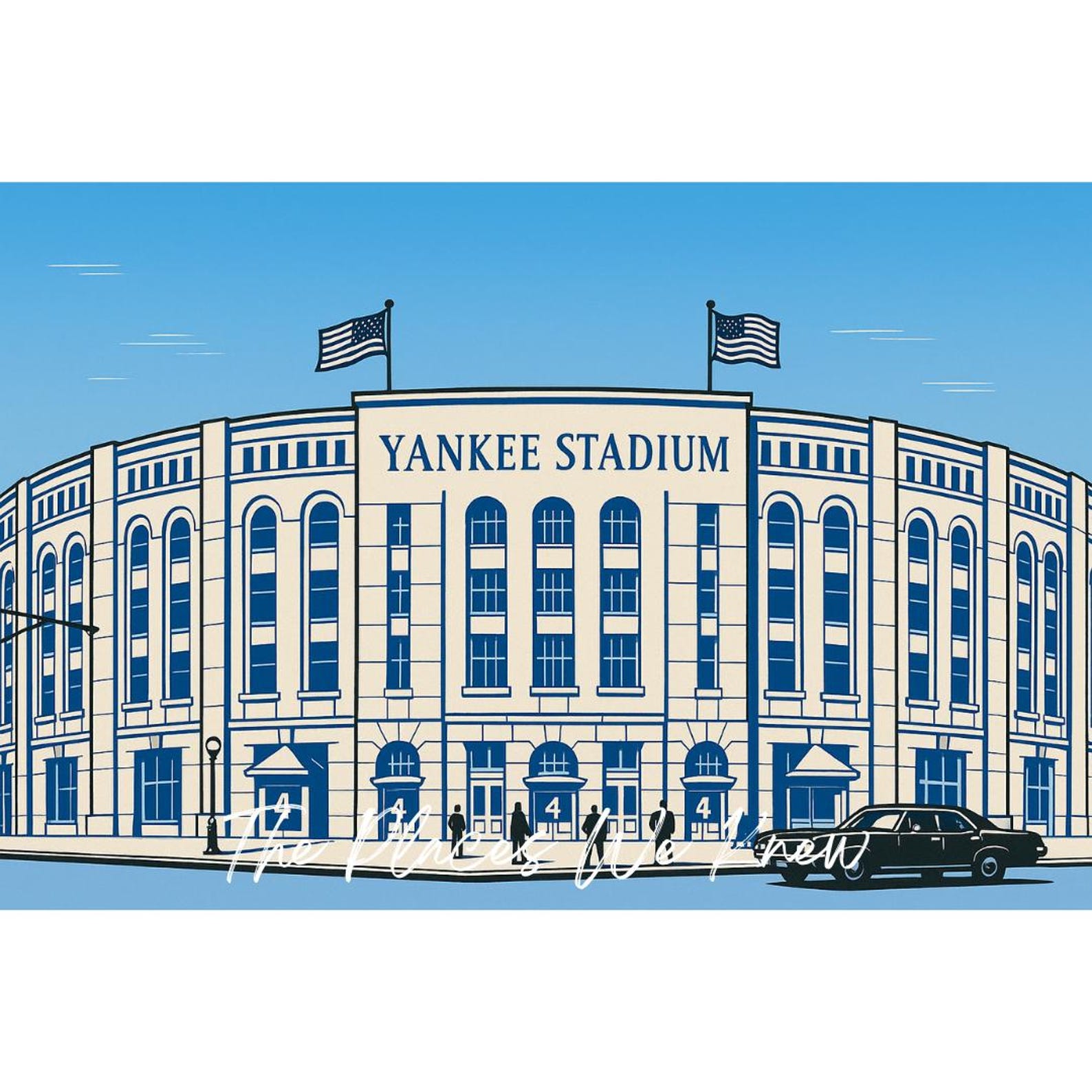 Old Yankee Stadium Custom Drawing, Storefront Drawing, Commercial ...