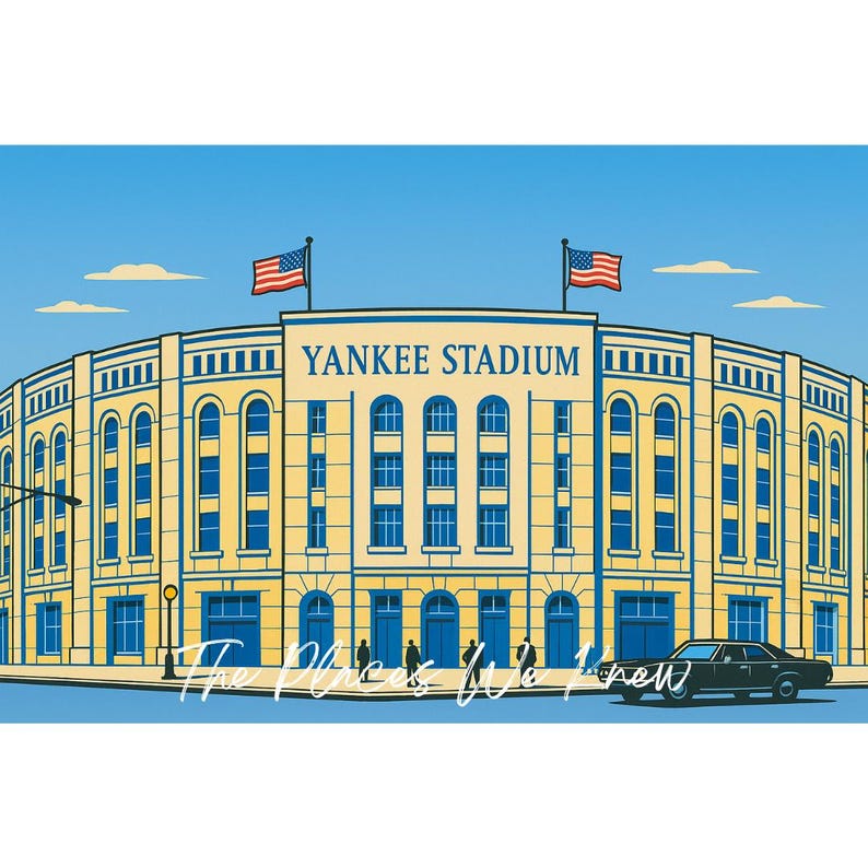 Old Yankee Stadium Custom Drawing, Storefront Drawing, Commercial ...