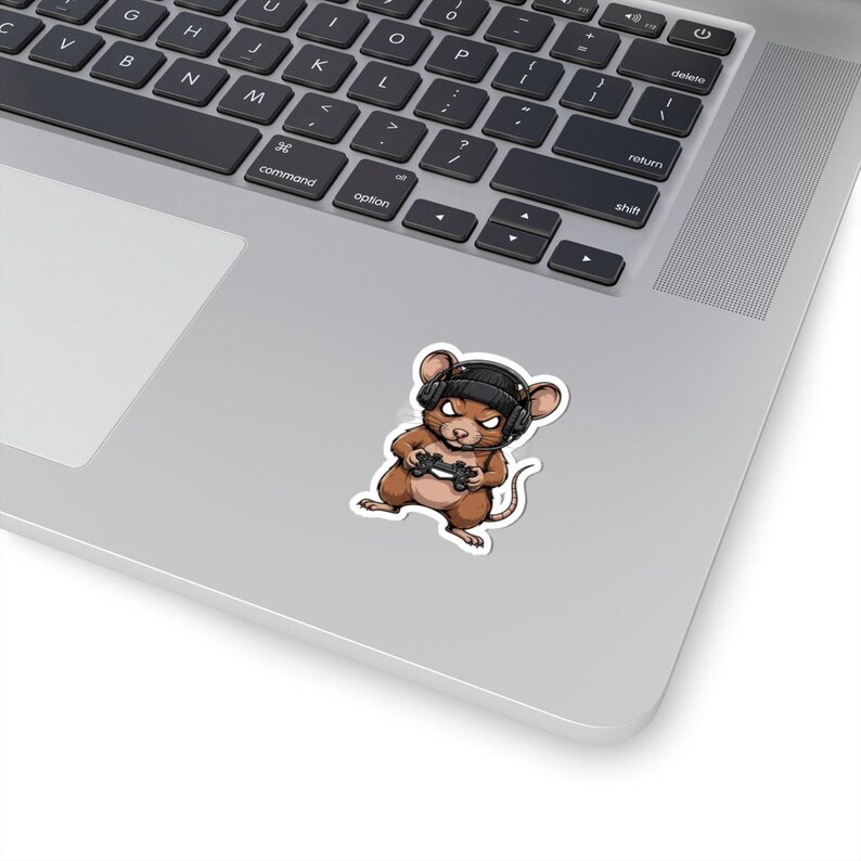 Gamer Rat Character Sticker | Kiss-cut Sticker, Gaming Mouse With ...