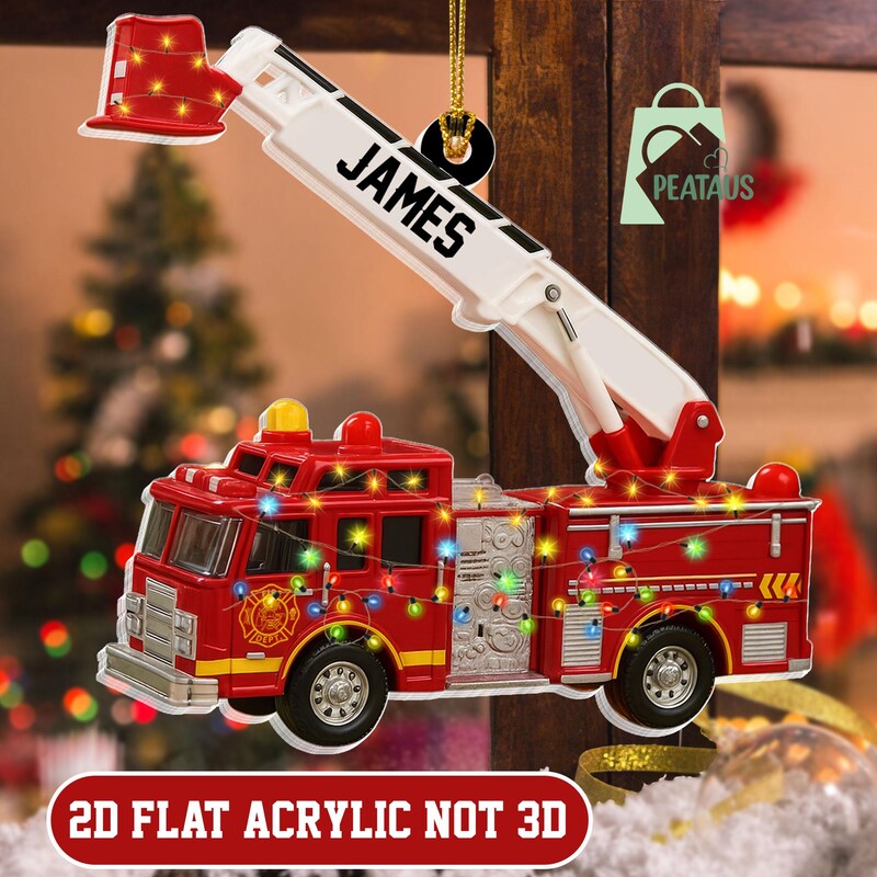 Fire Truck Ornament - Etsy