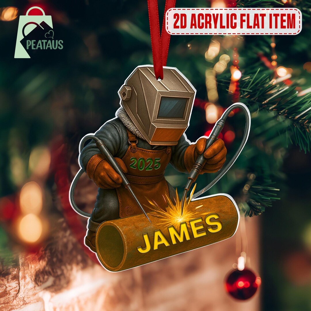 Custom Welder Ornament, Custom Welding Christmas Ornament With Name ...