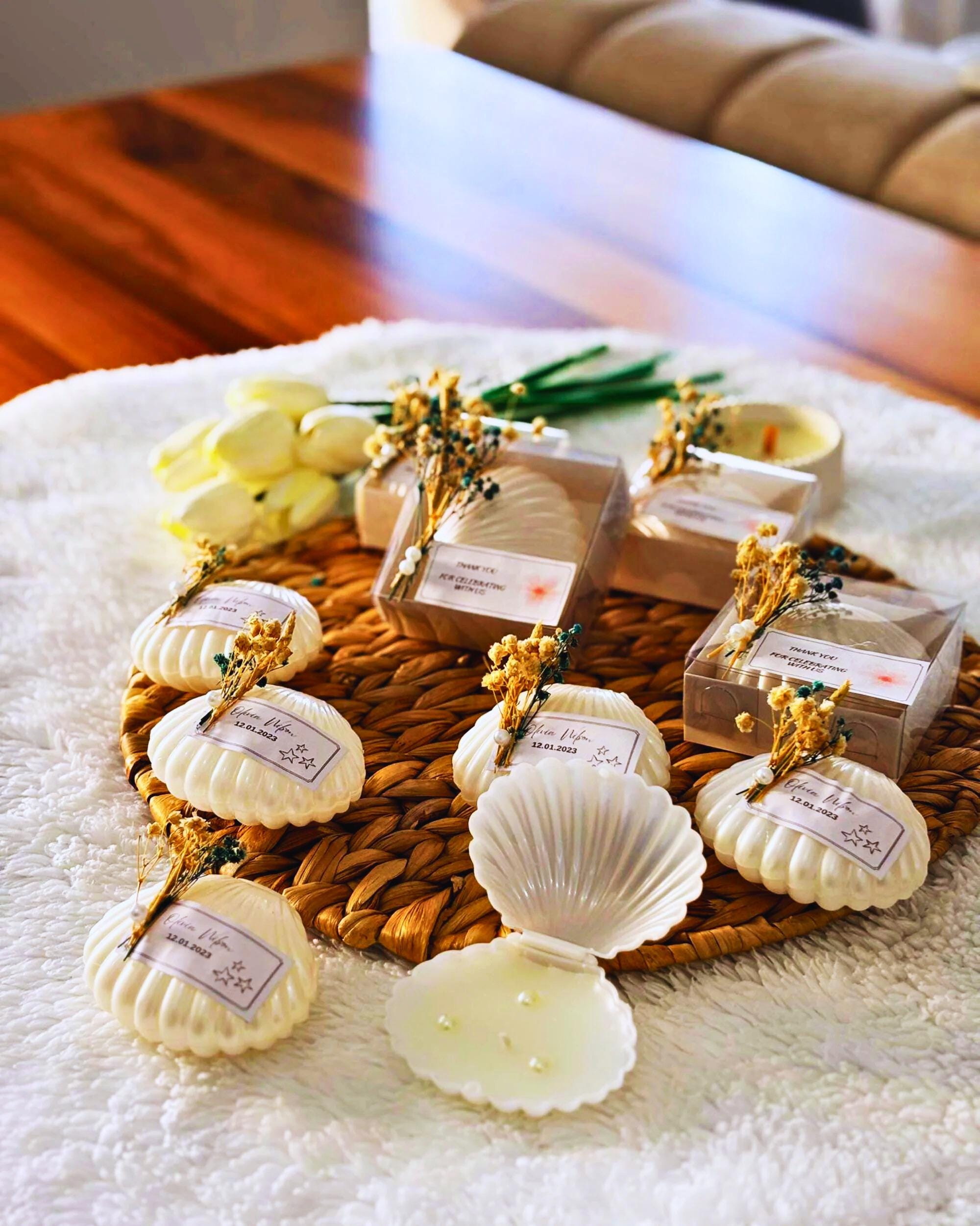 Personalized Seashell Wedding Favors, Beach Wedding Gift, Custom Shell ...