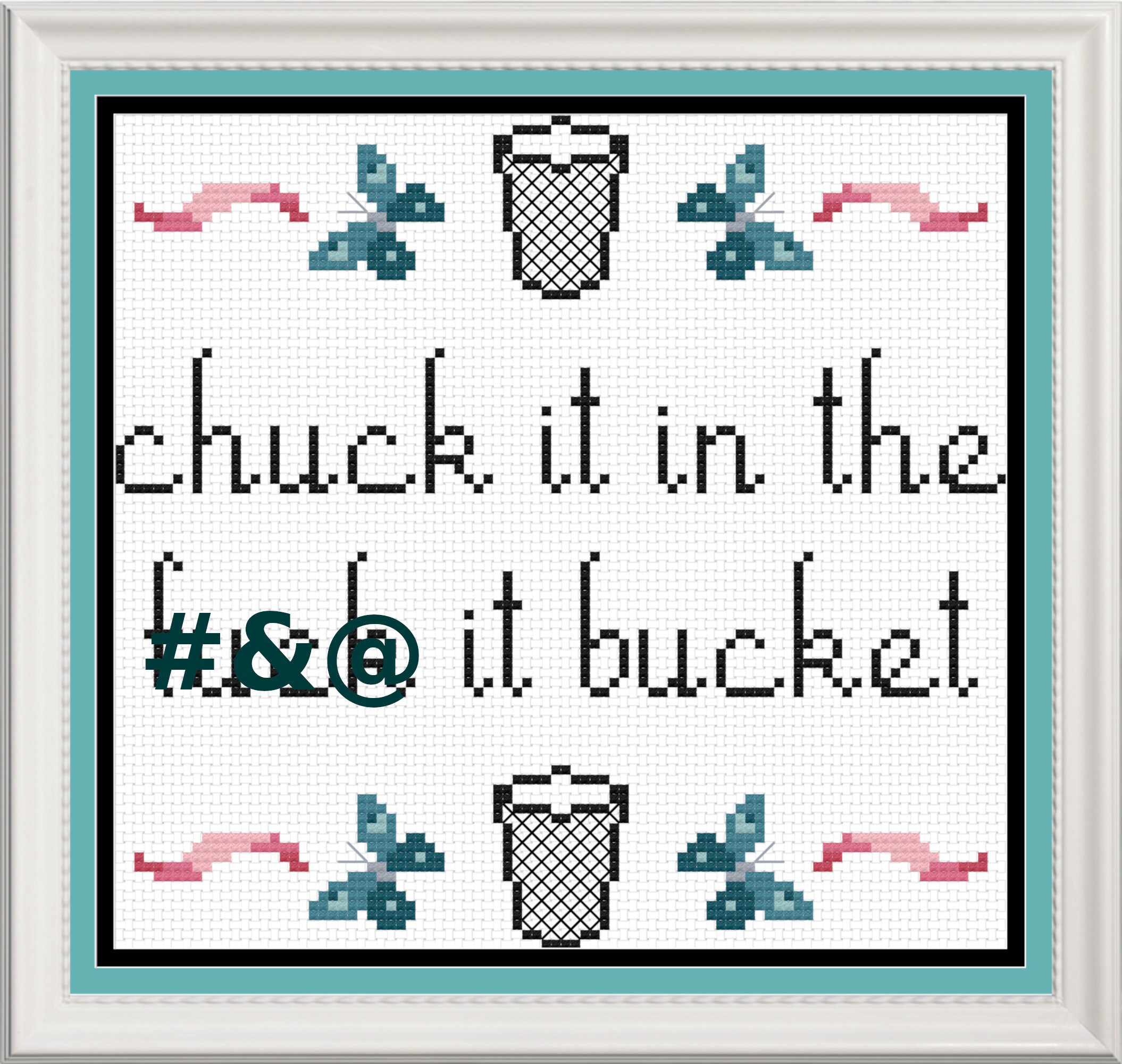 Chuck It Bucket Cross Stitch - Etsy