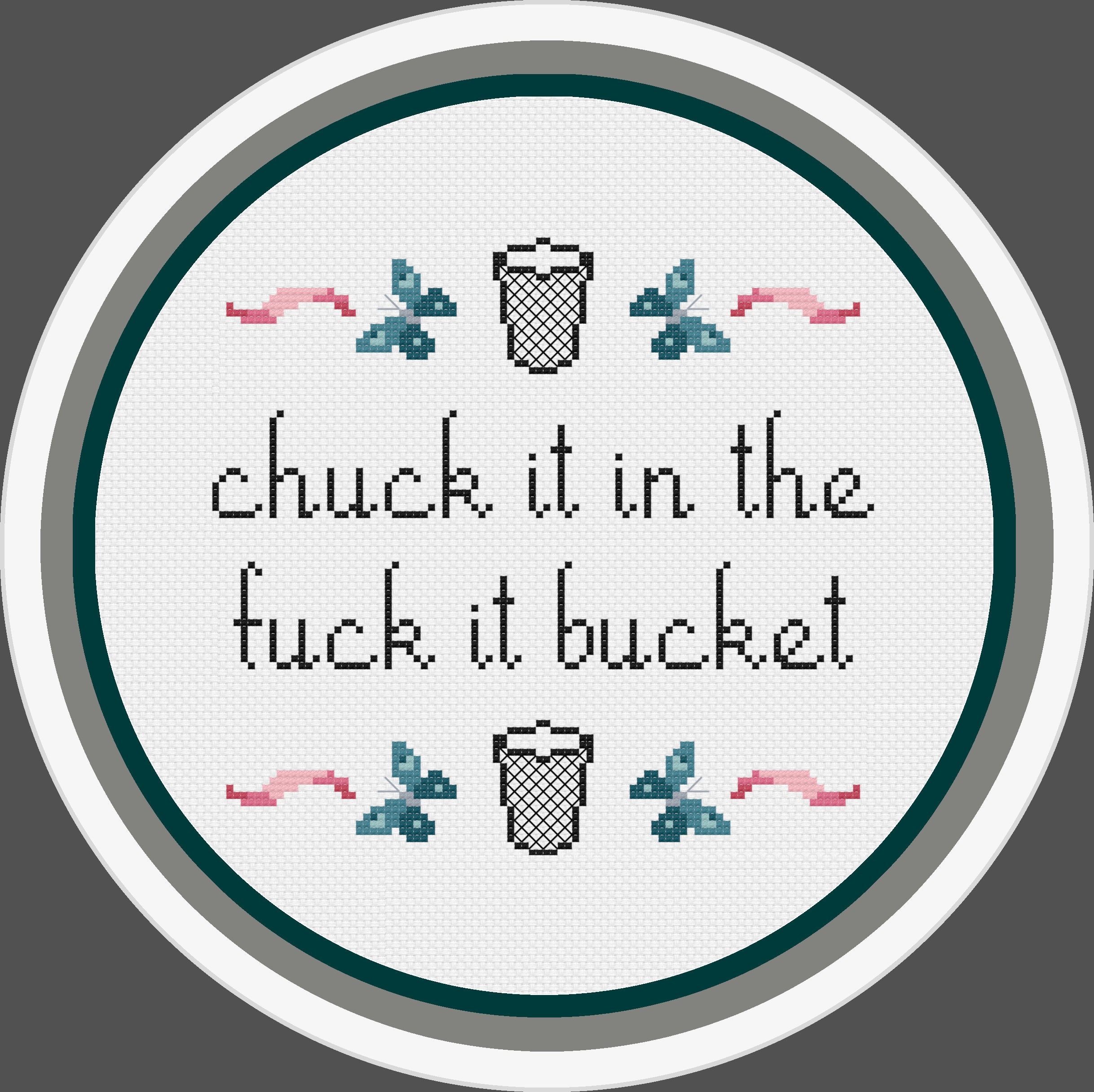 Chuck It Bucket Cross Stitch - Etsy