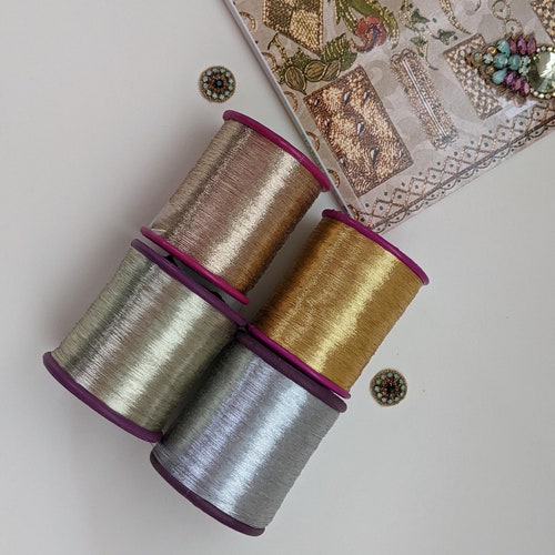 Buy Fine Gold Metallic Thread for Embroidery Rosegold - Etsy