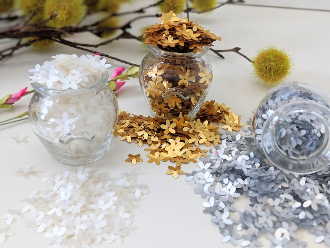 Loose 3D Sequin Flowers,gold Paillette Flower,silver Sequin Flower ...