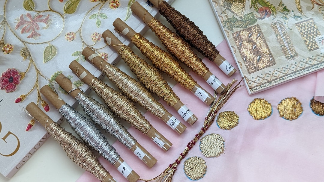 Best Couching Thread for Goldwork Hand Embroidery in Gold, Silver and ...