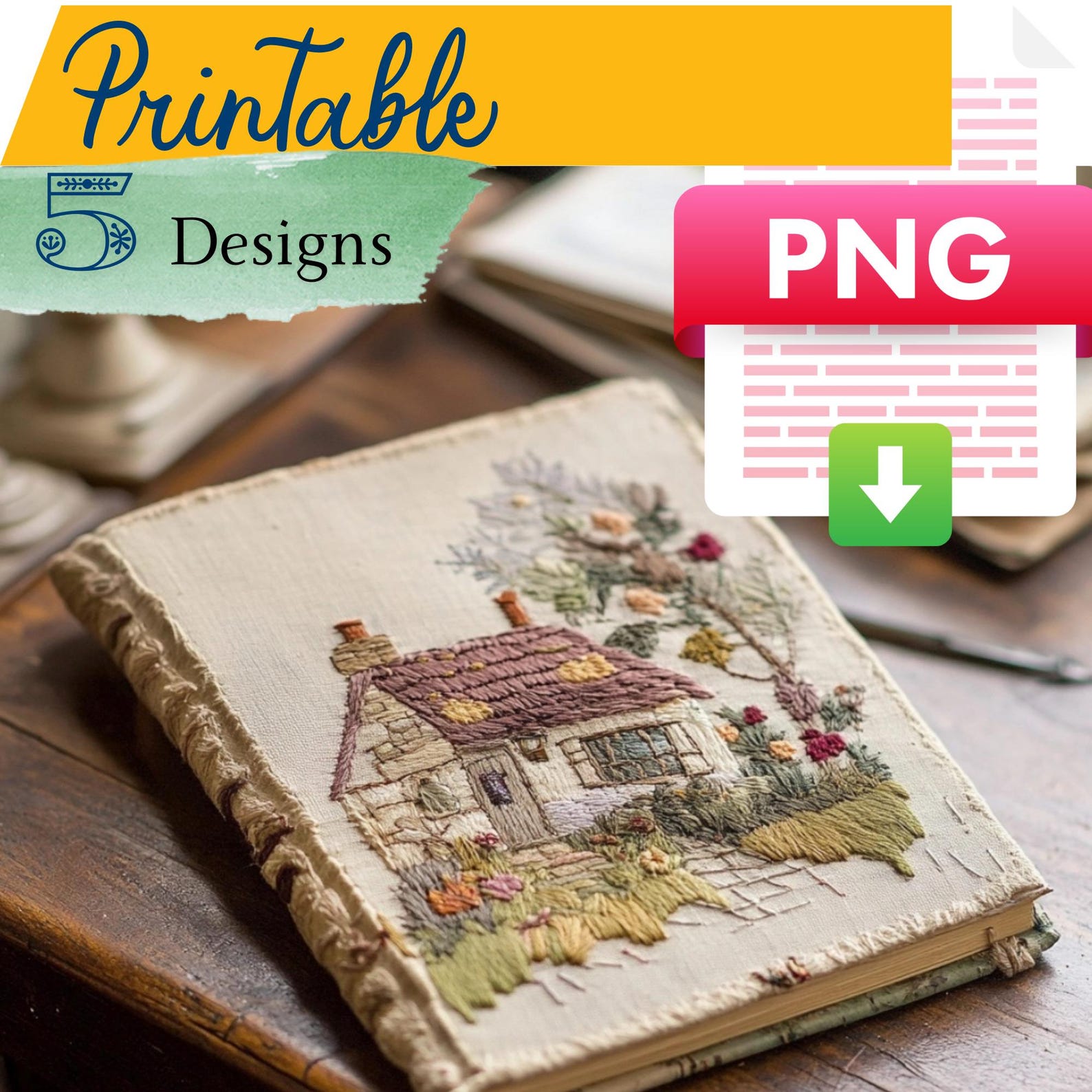 Enchanted Cottage Embroidery Pattern Set - 5 Unique Designs | Instant ...