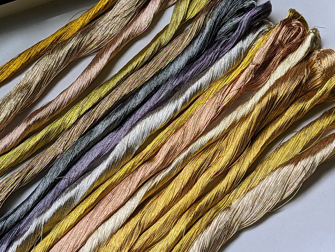 Metallic Thread Skeins for Embroidery, Thin Metallic Thread, Goldwork ...