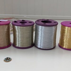 Buy Fine Gold Metallic Thread for Embroidery, Rosegold Metallic Thread ...