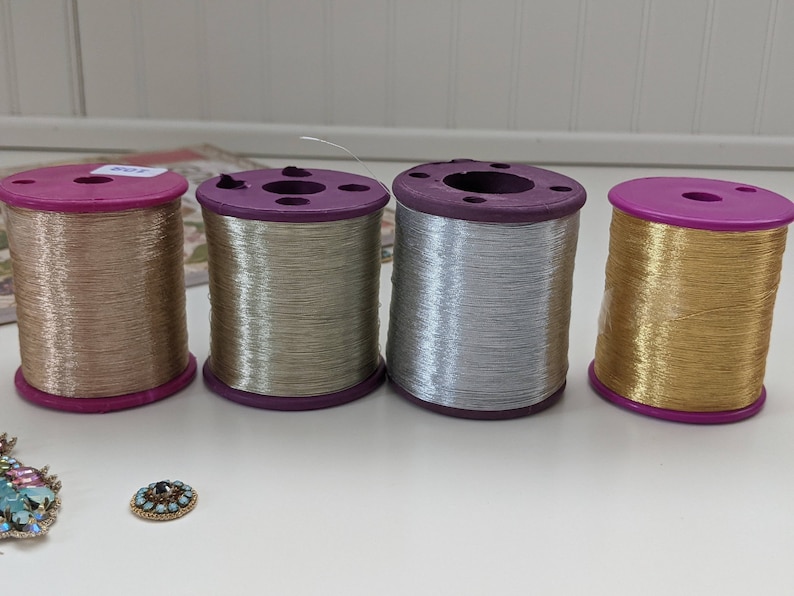 Buy Fine Gold Metallic Thread for Embroidery, Rosegold Metallic Thread ...