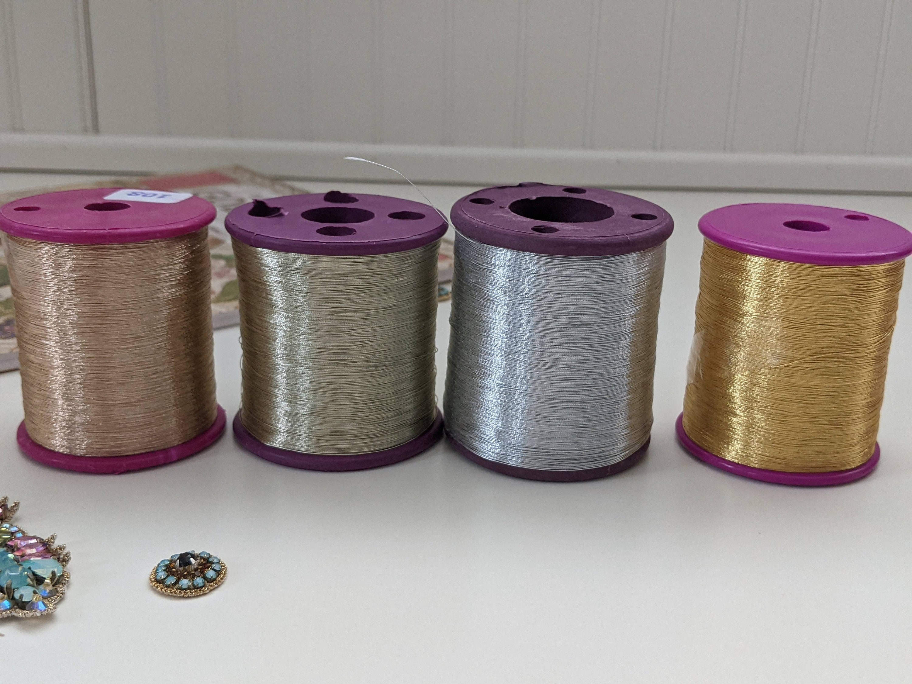 Buy Fine Gold Metallic Thread for Embroidery, Rosegold Metallic Thread ...
