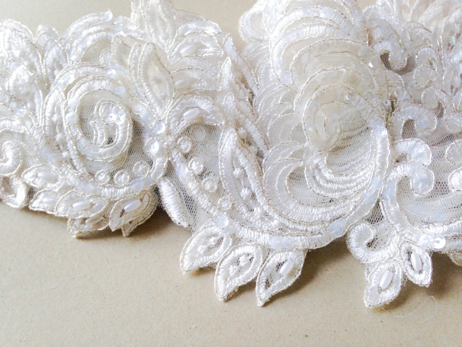 Swirl Bridal Lace Applique Vintage Pattern Wedding Lace - Etsy