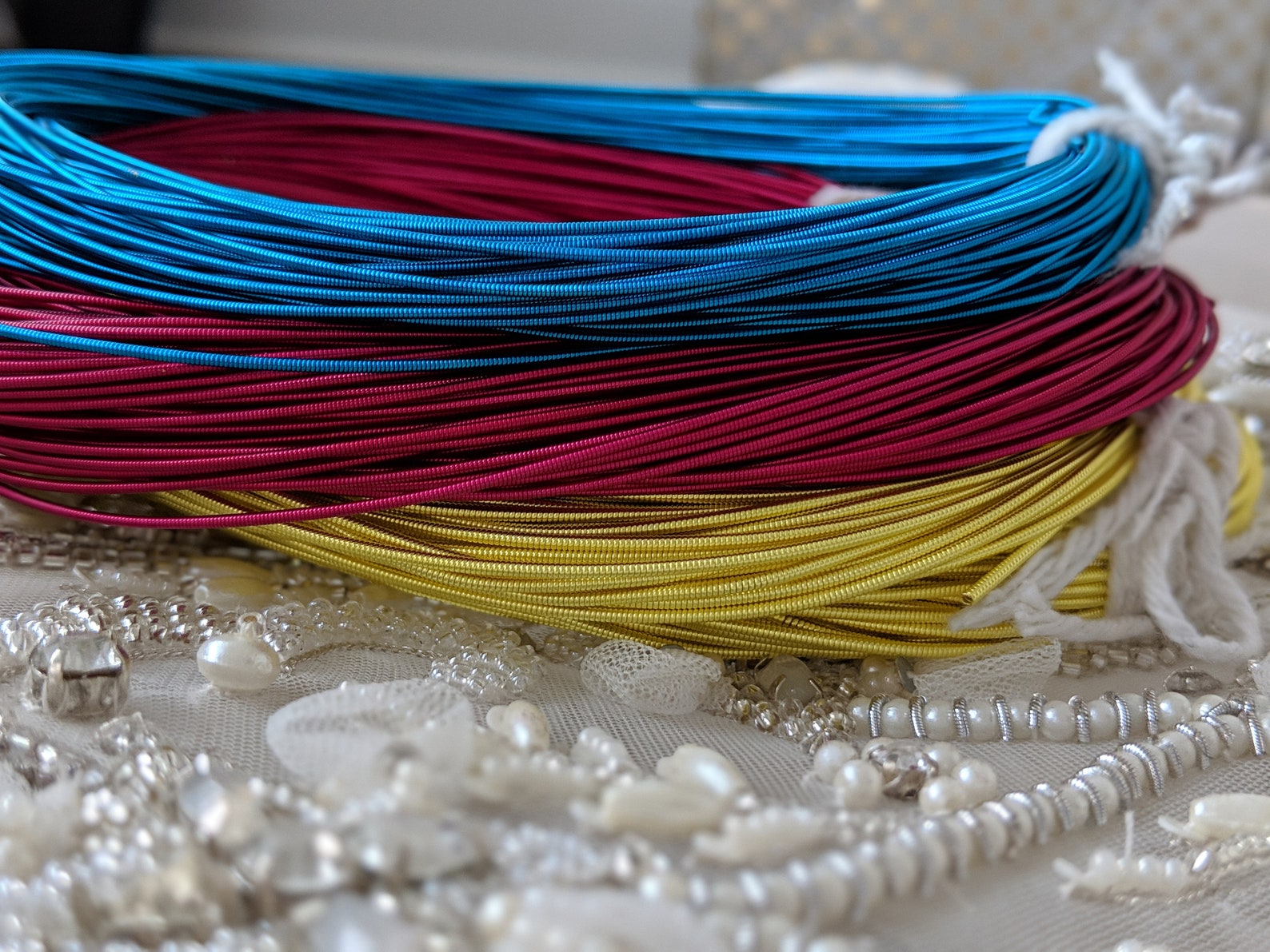 Purl Pearl Stiff Gimp Wire/french Wire for Tambour Goldwork | Etsy