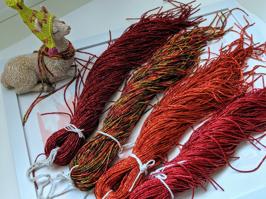 French Bullion Wire in Christmas Red Shades for Goldwork Embroidery ...