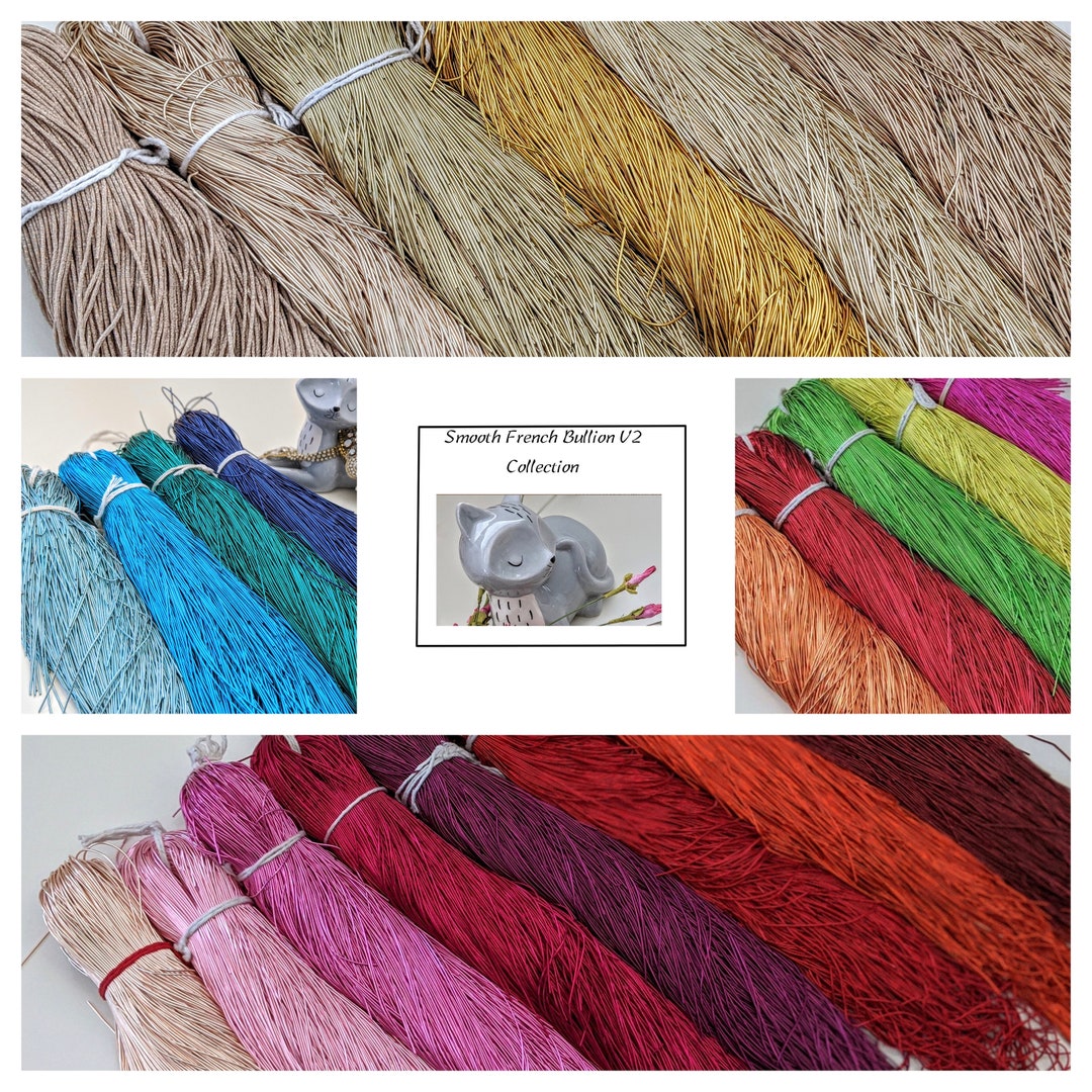 Collection V2 of Smooth French Bullion Wire Thread Purl for Gold Work ...