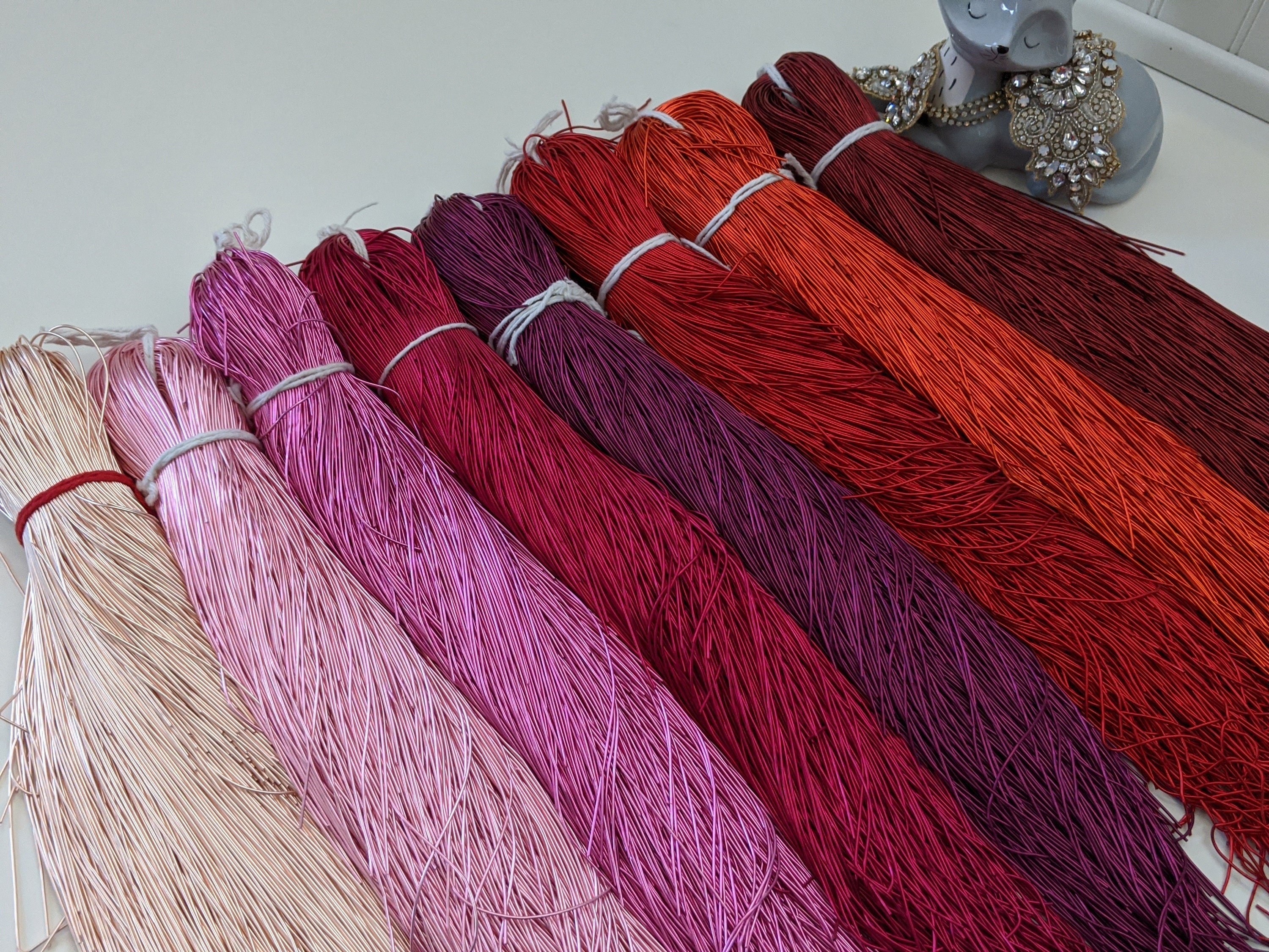 Smooth French Bullion Wire Gimp Purl in Shades of Red and Pink for ...
