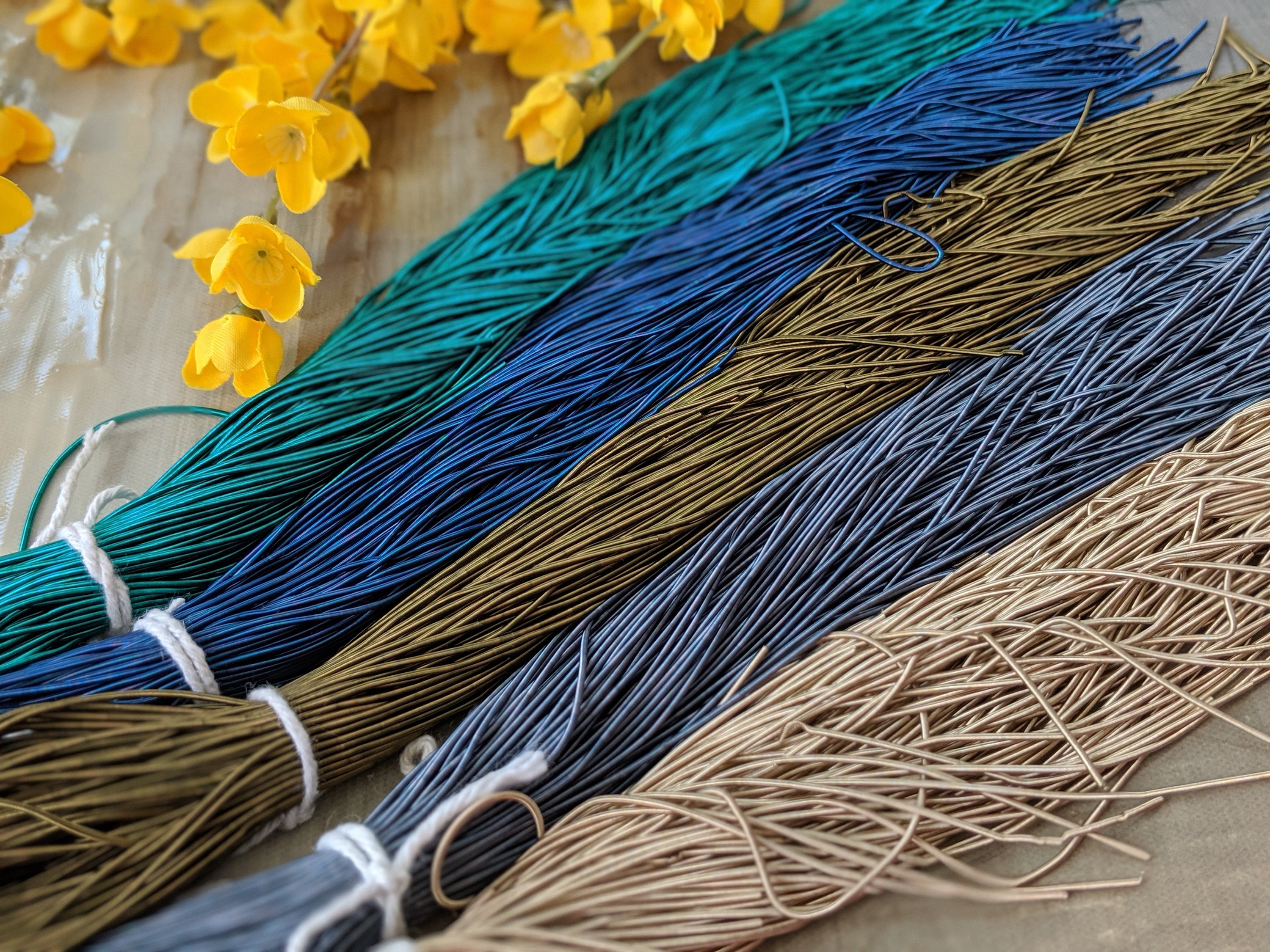 Matte Finish French Bullion Wire Purl in Blue Teal and Brown, Purl ...