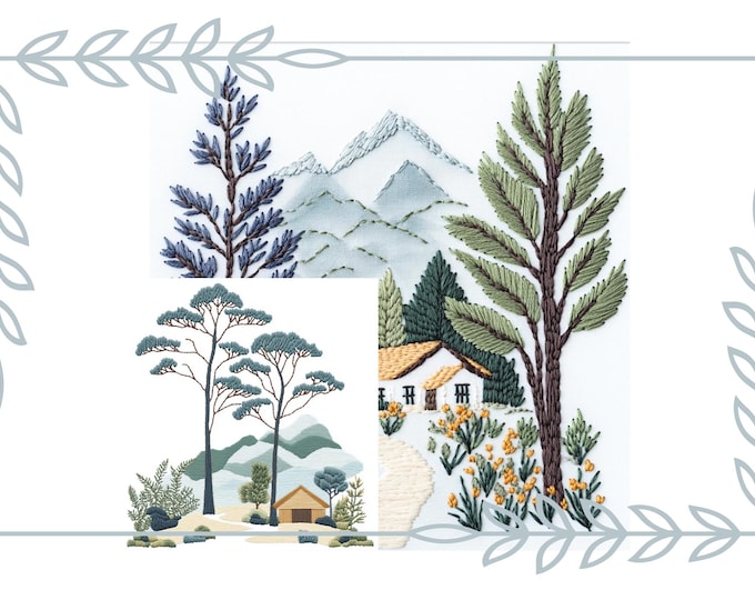 Whimsical Cottage Embroidery Patterns Stick and Stitch Embroidery Peal ...