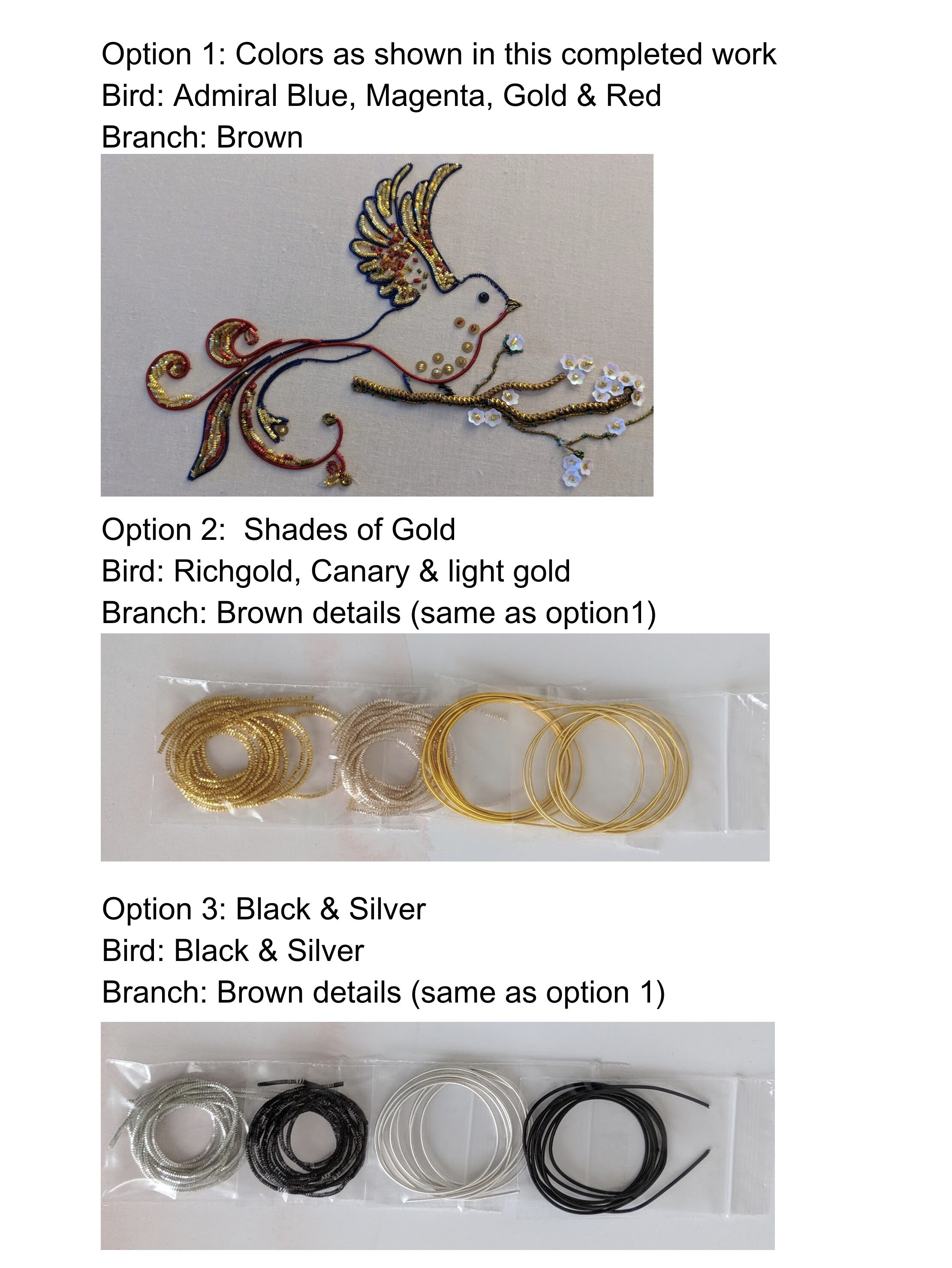 Goldwork Embroidery Kit for Beginners, Metalwork Embroidery Starter Kit ...