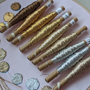 Best Couching Thread for Goldwork Hand Embroidery in Gold, Silver and ...