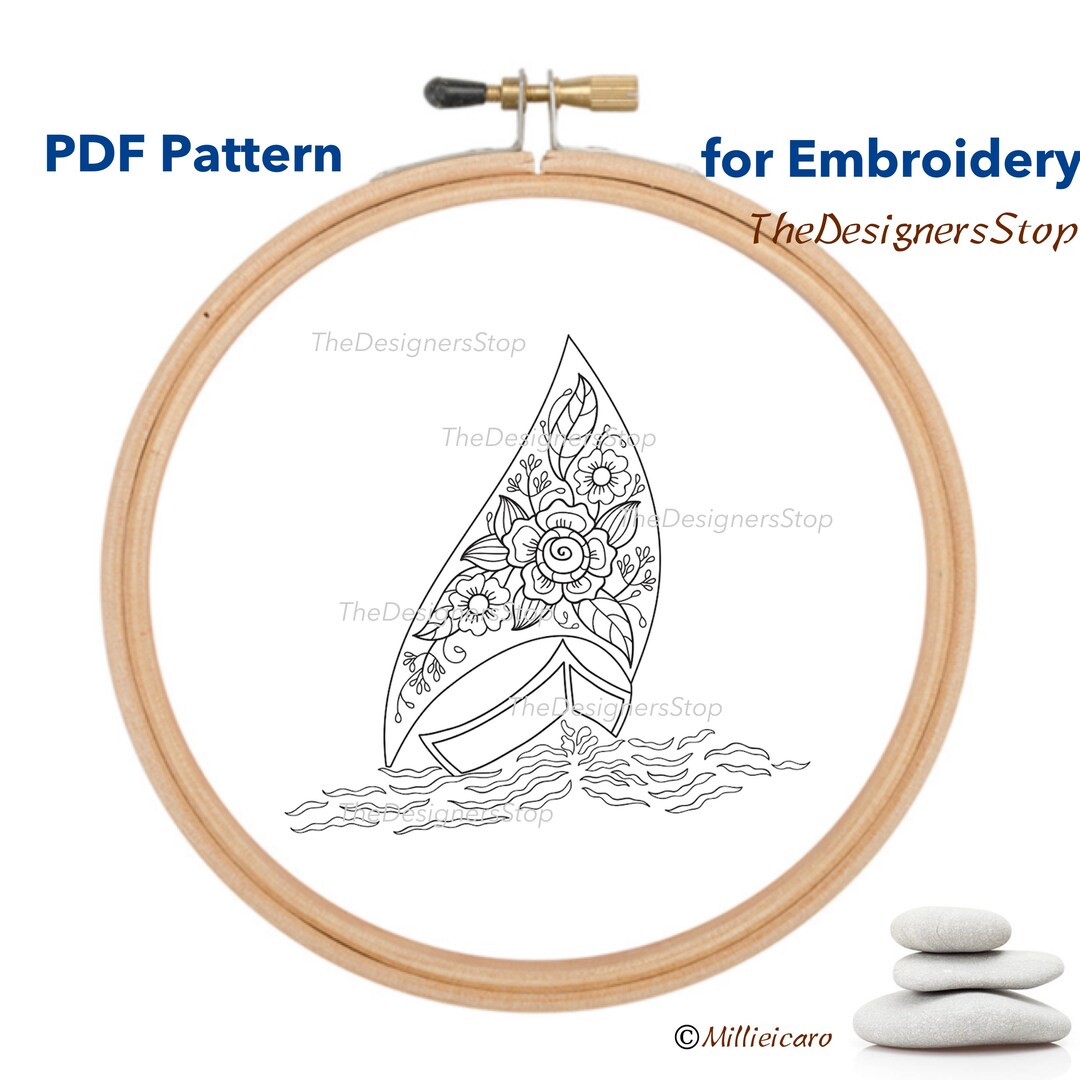 DIY Sail Boat Embroidery PDF Pattern for Goldwork Luneville Tambour or ...